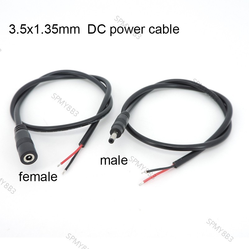3.5x1.35mm Jack plug cable connector DC Power Plug with extension wire ...
