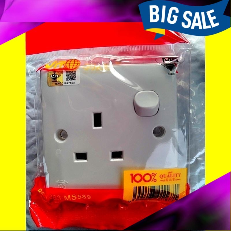 (1 Gang) Switched Socket Outlet, 13A 250V, Socket Plug, Extension Plug ...