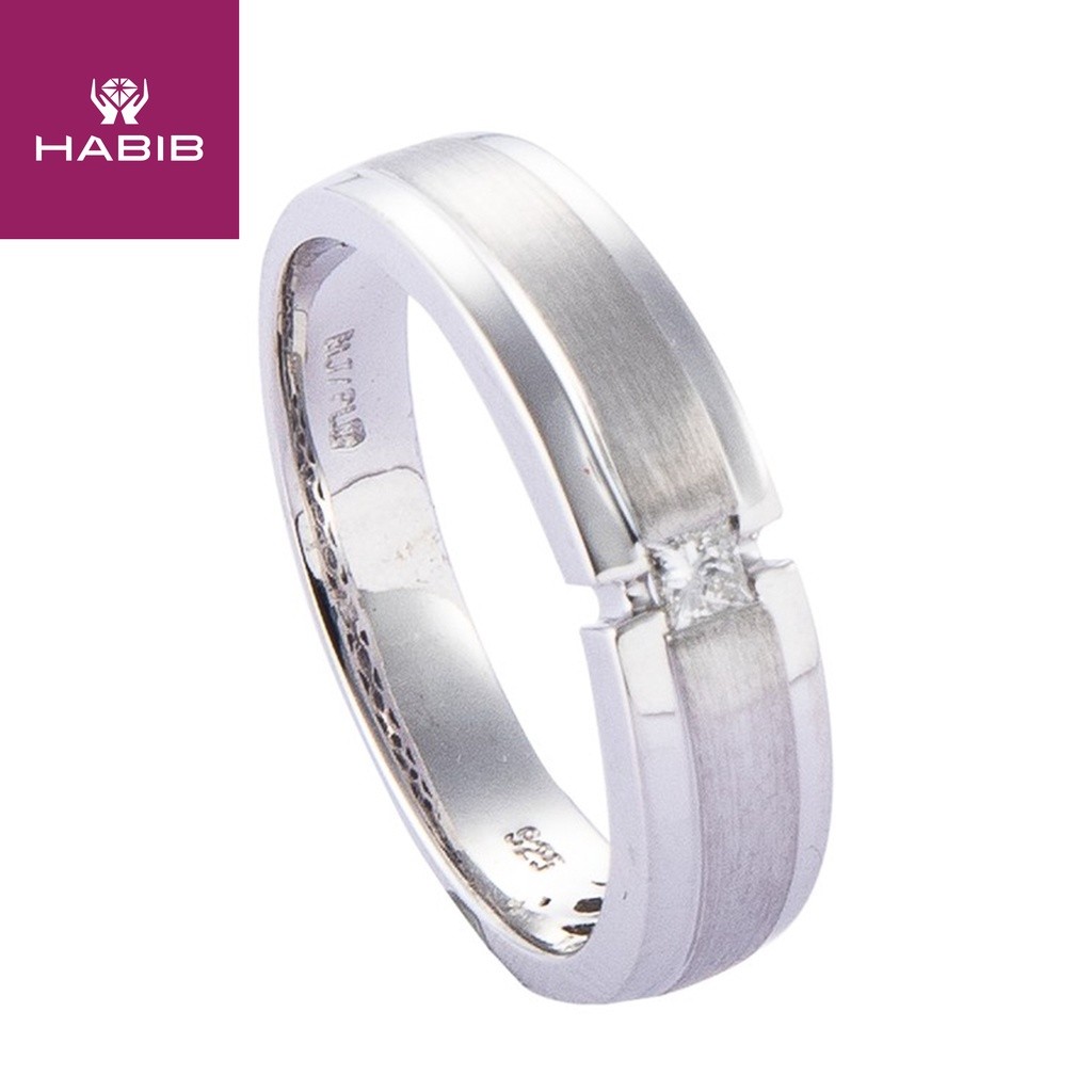 HABIB Princess Cut Diamond Men's Ring in 925 Silver Palladium A0295(PLD ...