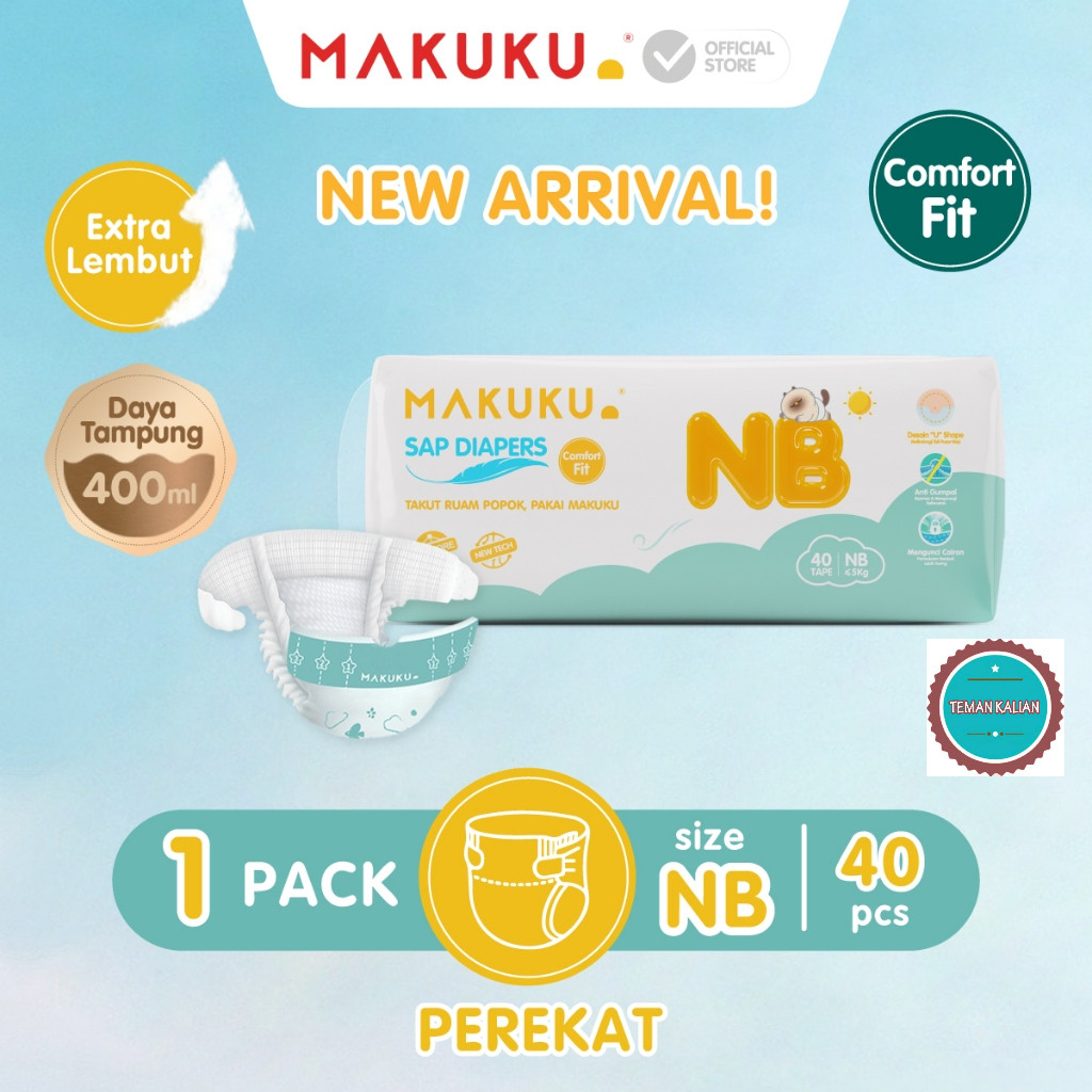 Makuku SAP Diapers Comfort Fit Tape NB Thin Extra Dry Baby Diapers Anti ...