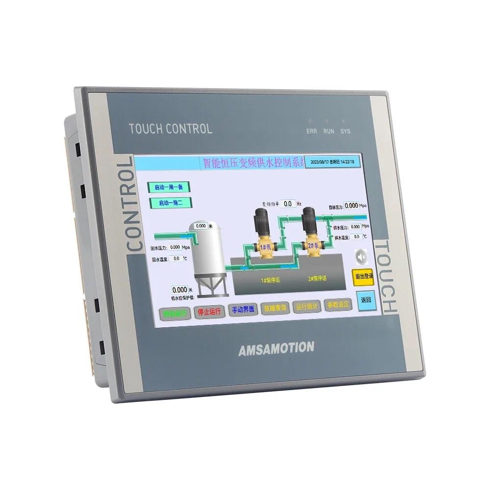7” Inch AMSAMOTION HMI PLC All in One Machine Replace AMX-S7-200 ...