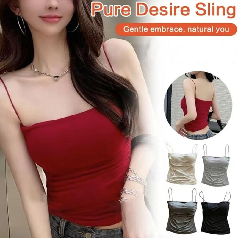 [Ready Stock] INS Stretchable Korean Women Singlet Padded Camisoles ...