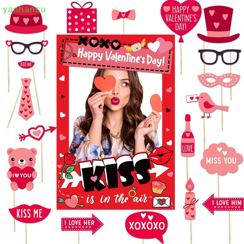 [SGA] Valentines Day Photo Booth Props, Romantic Valentine’s Day Selfie ...