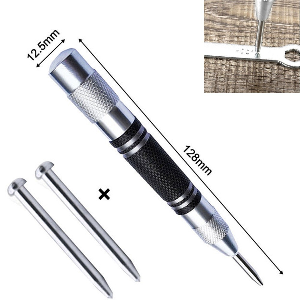 Waysle_3pcs Automatic Center Punch Automatic Center Pin Mark Puncture ...