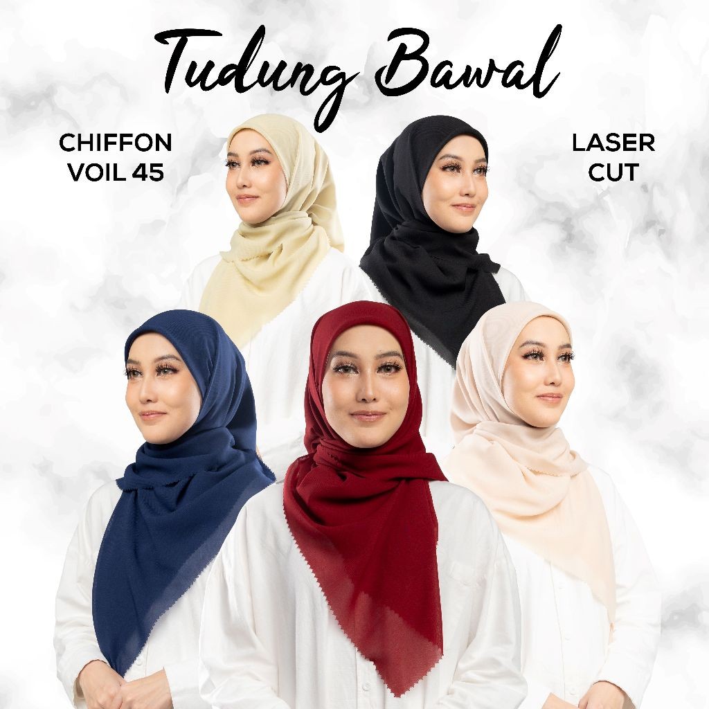 Bawal Chiffon Voile Laser Cut Premium with 30 Colours Gred A Top ...