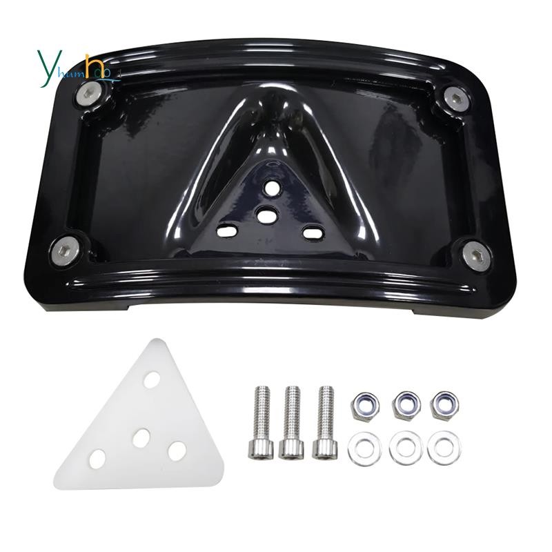 Black Curved Laydown License Plate Bracket for Harley Fat Bob Super ...