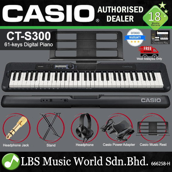 Casio CT-S300 61 Key Casiotone Electric Keyboard Full Package Music ...