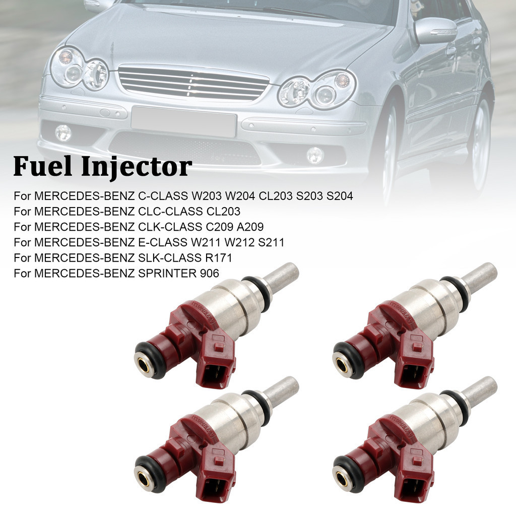 4PCS Fuel Injector Fit Mercedes Benz C-Class CLK-Class 1.8L A2710780023 ...