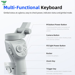 TNW M01 3-Axis Smartphone Gimbal Stabilizer with Fill Light Anti-shake ...