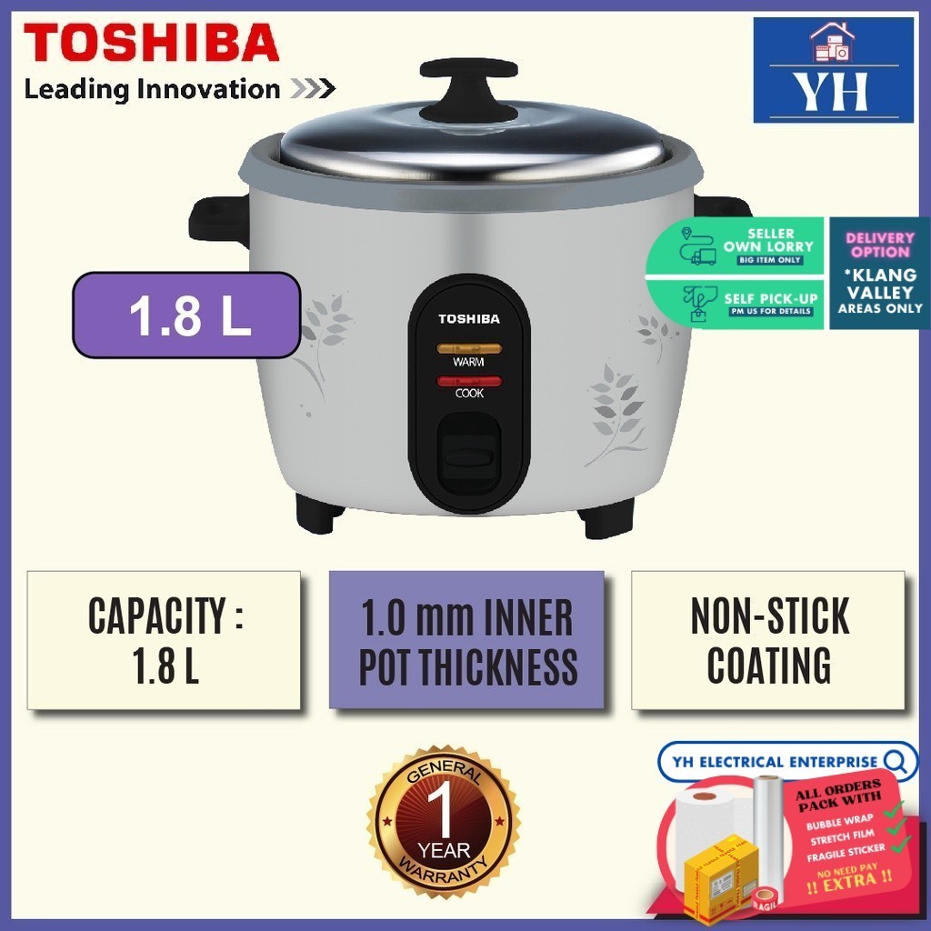 Toshiba RC-T18CEMY(GY) 1.8L 1.0mm Thickness Inner Pot Conventional Rice ...