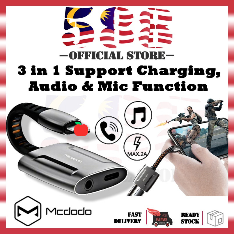 Mcdodo CA-6340/2741/2742 iP Type-C & 3.5mm Audio Cable Adapter 3 IN 1 ...