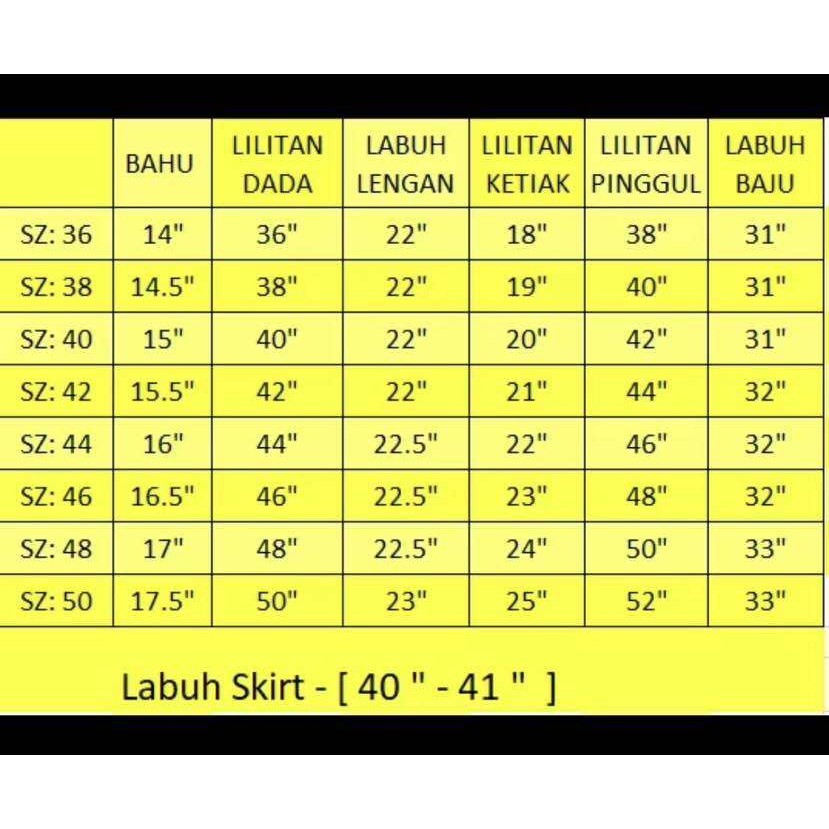 Calista KURUNG EMBROIDERY COTTON Full lining Kain Kipas Belakang ( Size ...