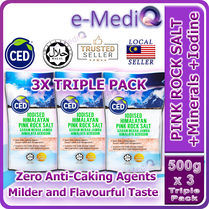 CED 500g x 3 Garam Halus Himalaya Pink [Triple Pack | Iodised Pink ...