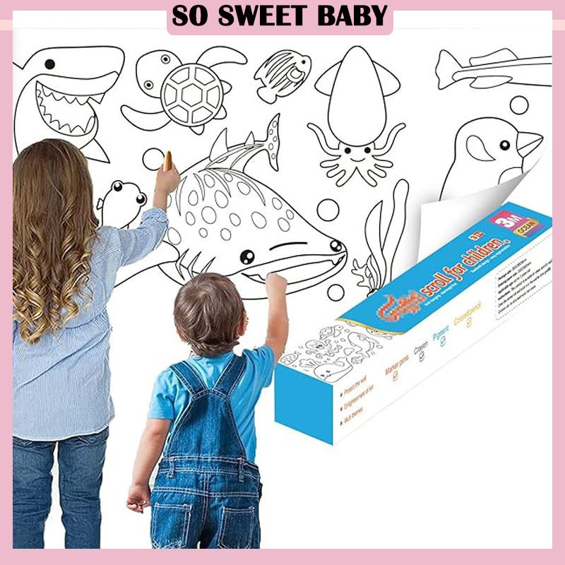 3M Kids Graffiti Scroll Coloring Paper Roll Children Drawing Roll DIY ...