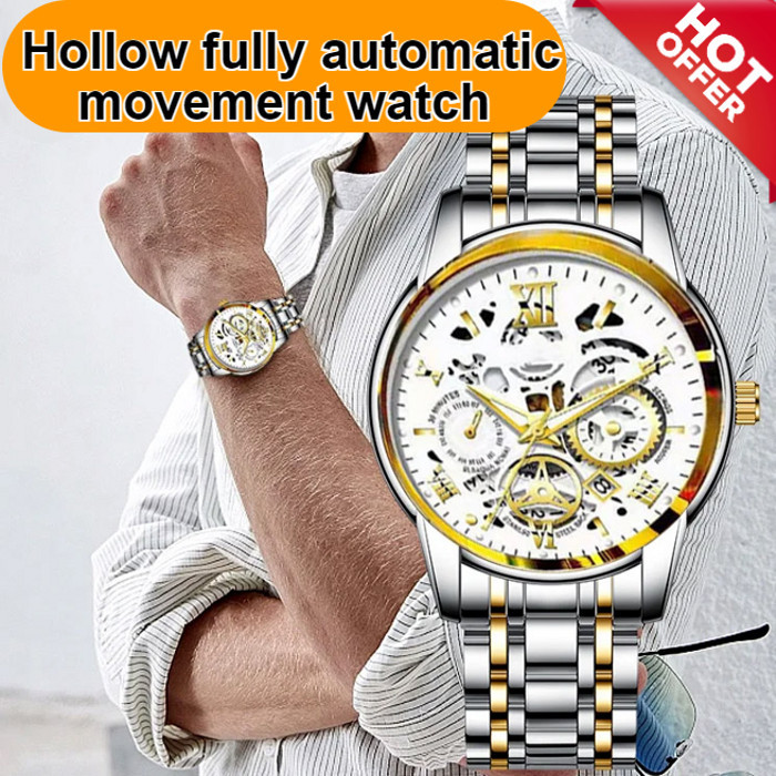 Hollow Automatic Movement Watch Men's waterproof fully automatic ...