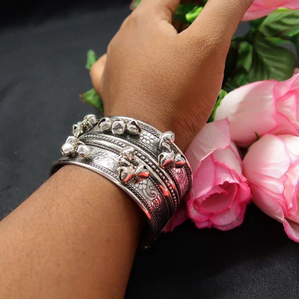 Oxidized Bangles New Design With Bells | Indian Bangles| Gelang Tangan ...