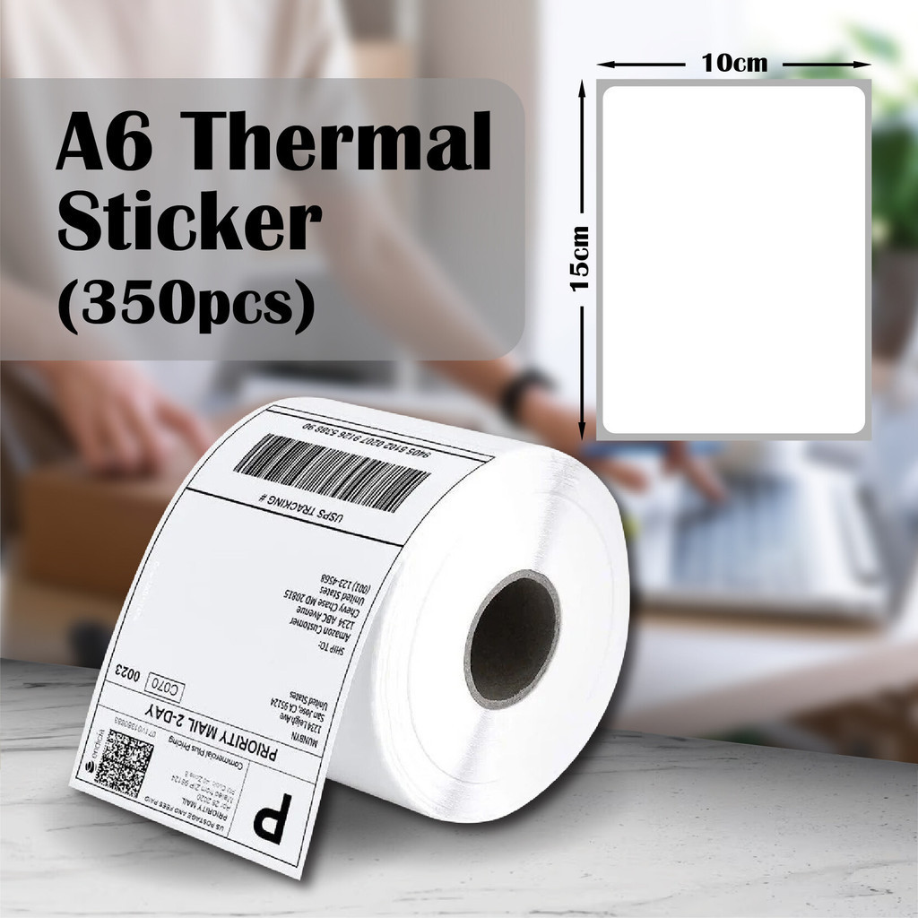 350pcs King Roll Thermal Sticker A6 Paper Roll Airway Bill Sticker ...