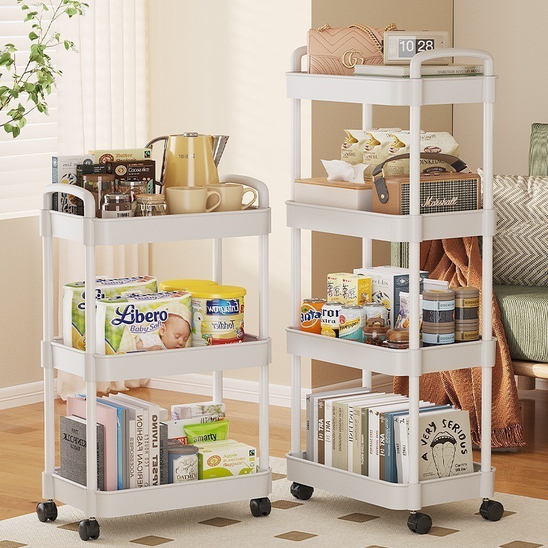 LSH Plastic Trolley 3/4/5 Tier Multifunction Storage Trolley Rack ...