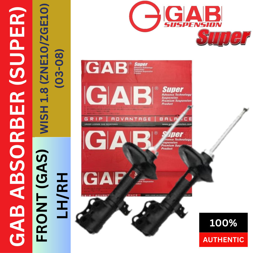 Original GAB Super Absorber - FRONT & REAR GAS - WISH 1.8 (ZHE10/ZGE10 ...