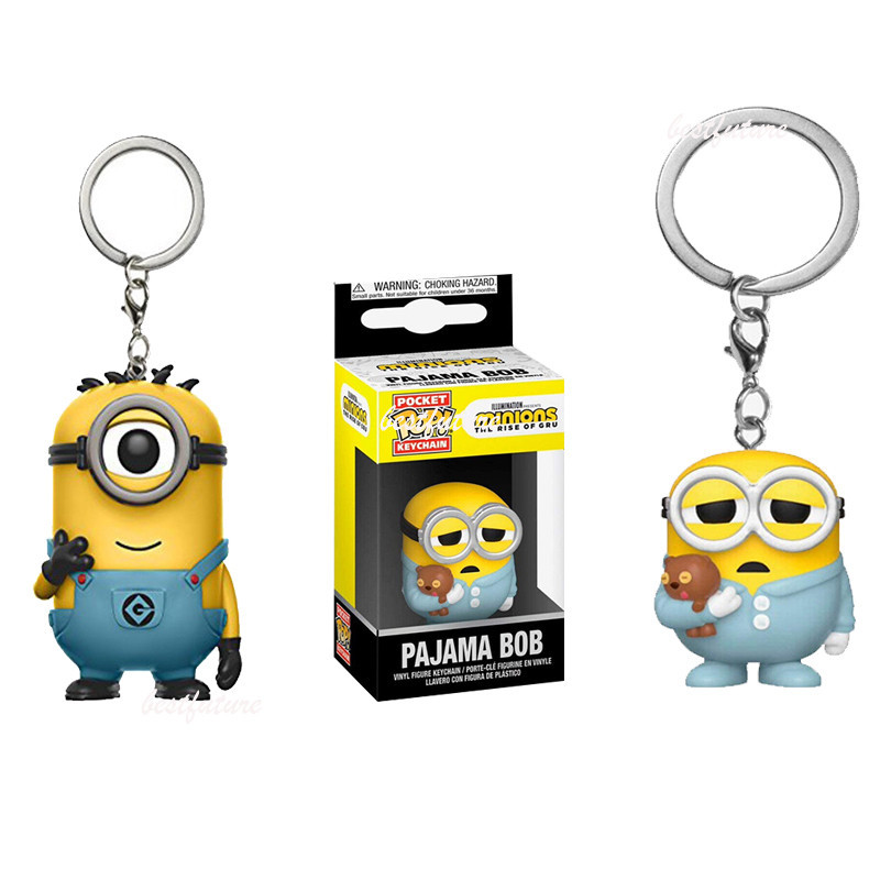 Funko Pop Minions Keychain Carl Pajama Bob Keyring Action Figure Model ...