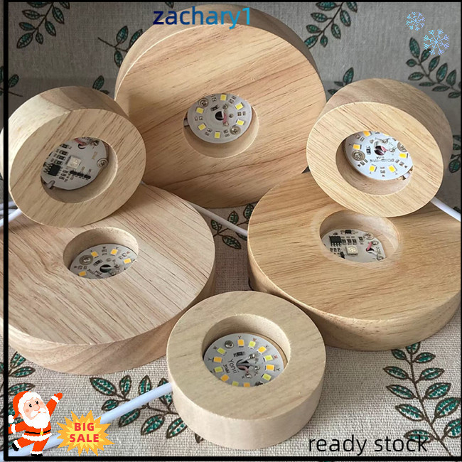 ZACH Led Solid Wood Lamp Holder With USB Data Cable, 6 Built-in LED ...