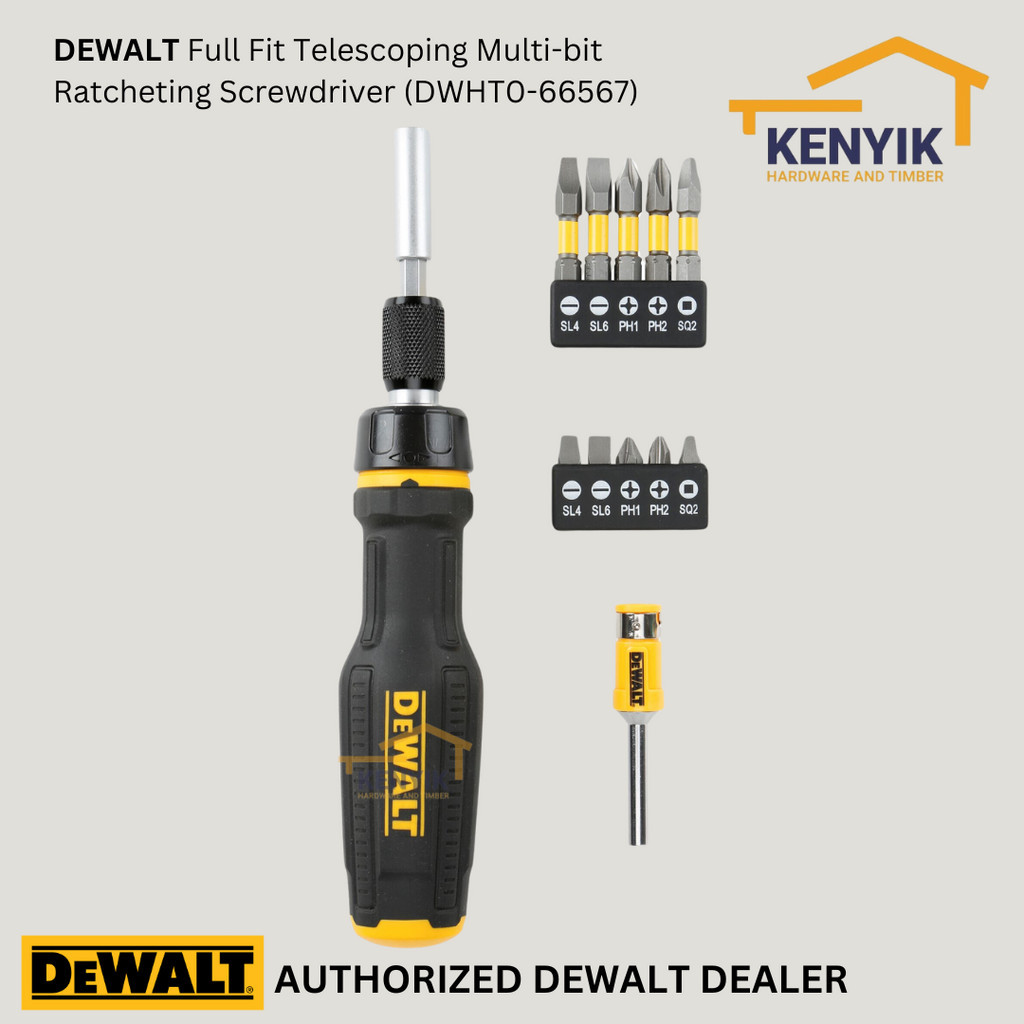 DEWALT Full Fit Telescoping Multi-bit Ratcheting Screwdriver (DWHT0-66567) | Shopee Malaysia