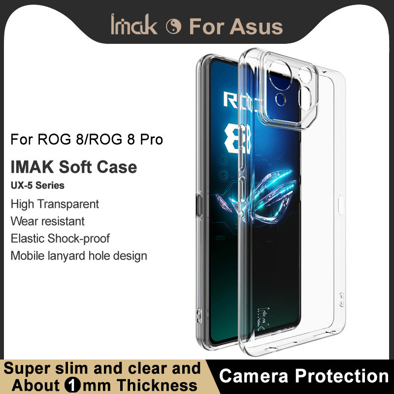 Original Imak Casing ASUS ROG Phone 8 Pro 5G Transparent Soft TPU Back Case ROG8 Clear Silicone ...