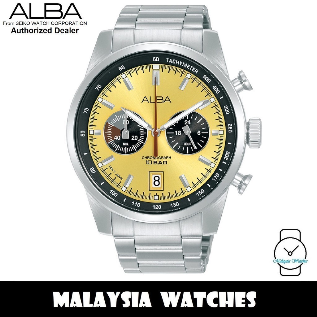 ALBA Signa A4B003X Quartz Chronograph Stainless Steel Case & Strap ...