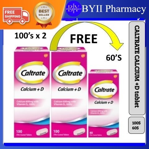 (PINK) CALTRATE CALCIUM + D TABLET 60S/100S/100s X 2 FOC 60s | Shopee ...
