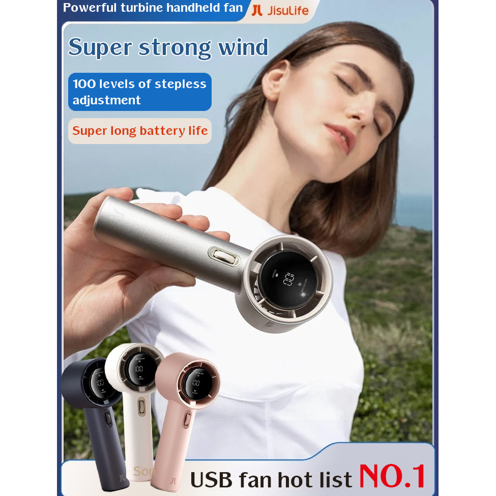 Jisu Turbo High Speed Handheld Fan Powerful Outdoor Portable Handheld ...