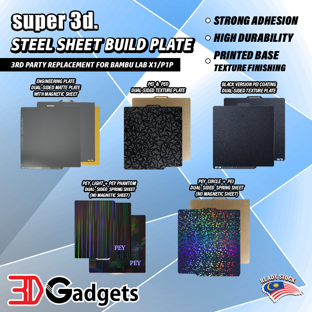 Super 3d. Magnetic PEI Built Plate 3rd Party Replacement for Bambu Lab ...