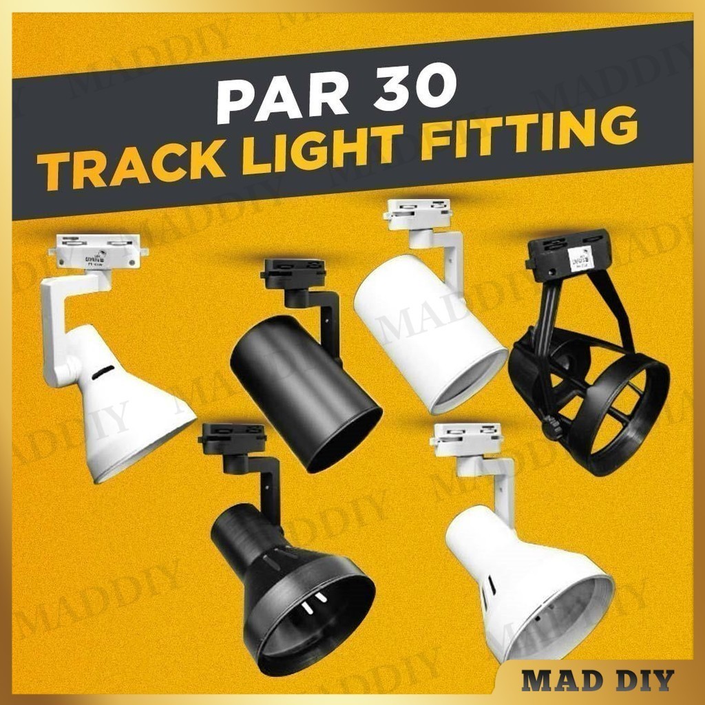 PAR30 TRACK LIGHT FITTING E27 BULB HOLDER REPLACEABLE BULB TRACK ...