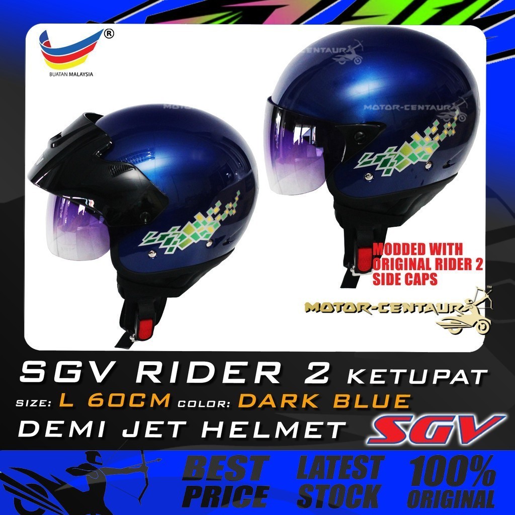 TOPI KELEDAR SGV HELMET RIDER 2 II KETUPAT RAYA EDITION DARK BLUE SIZE ...
