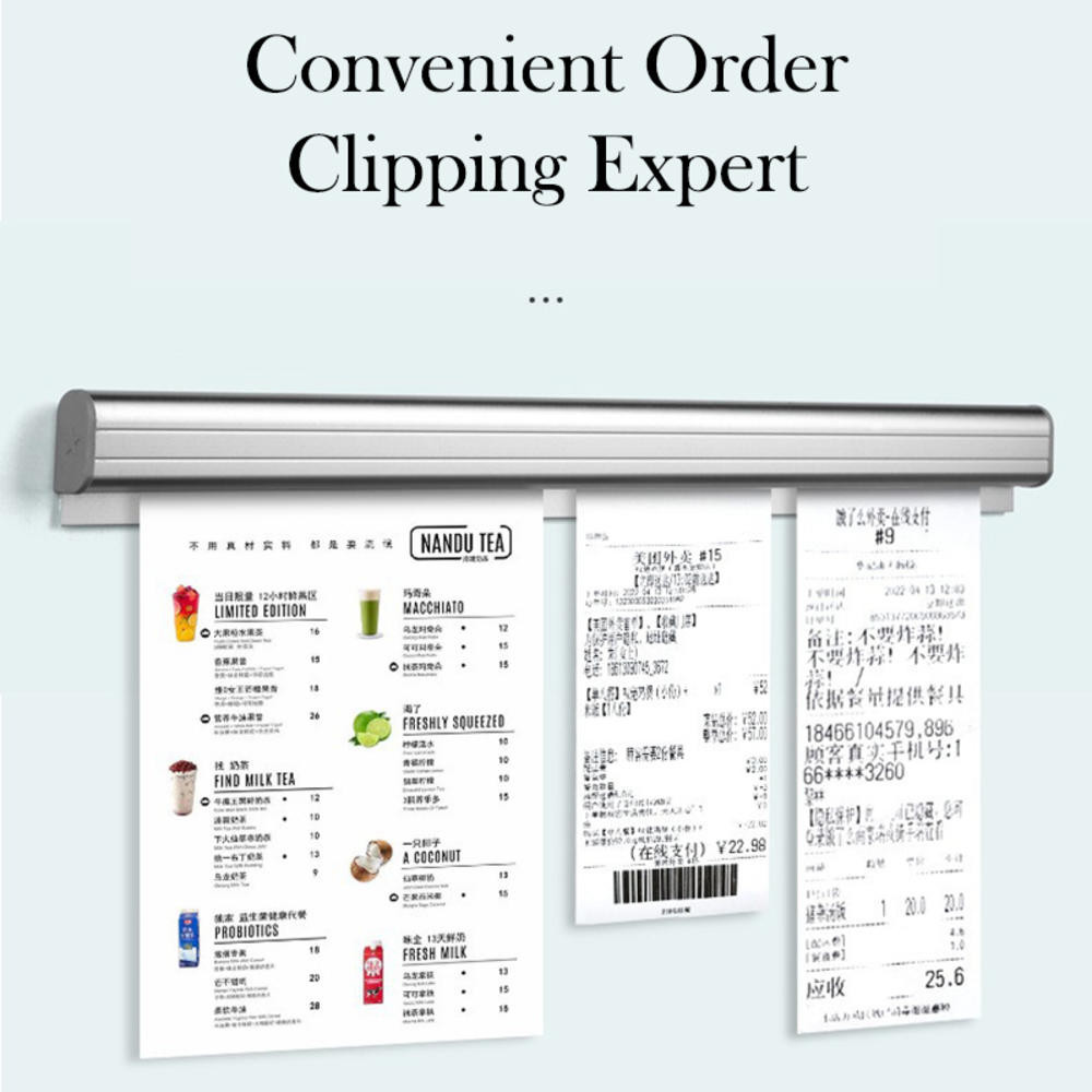 Aluminum Alloy Wall-mounted Sticked Take-out List Receipt Clip Hanging ...