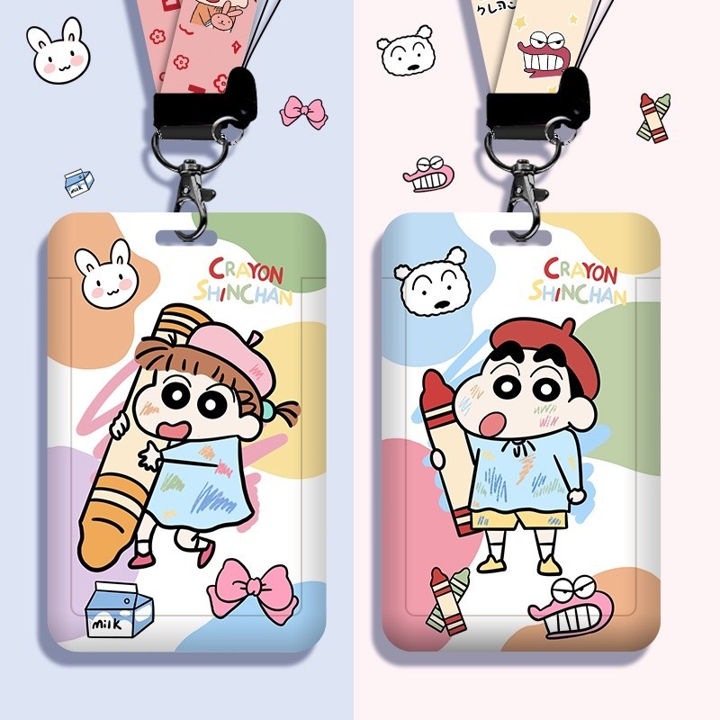 Cartoon Crayon Shin-chan ID Card Lanyard Holder Cute Student ID ...