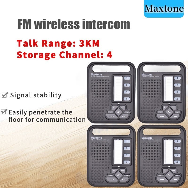 Remote Wireless Intercom Sets Black Monitor Talking Group Calling Home ...