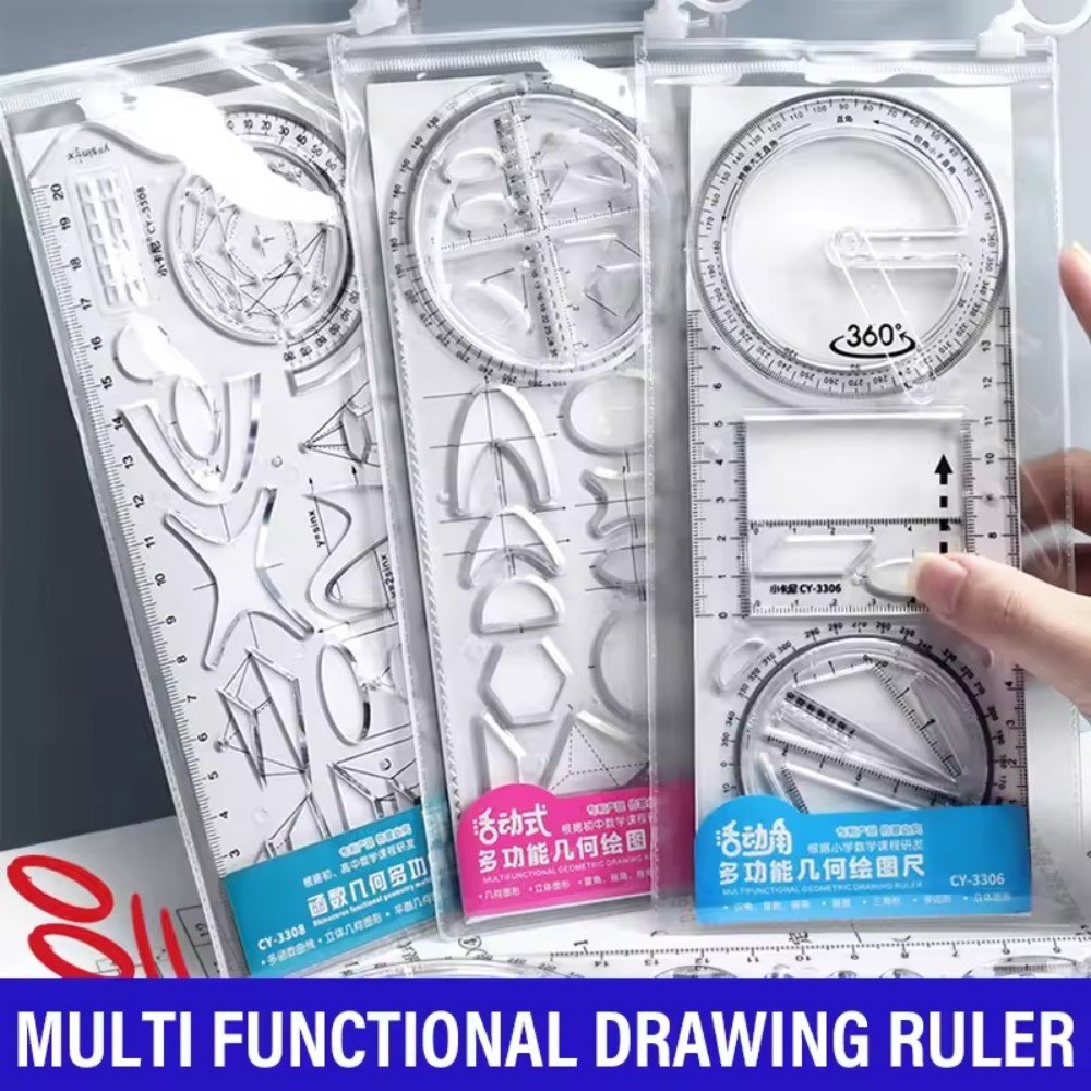 Multifunctional 360° Movable Geometric Drawing Ruler for Primary School ...