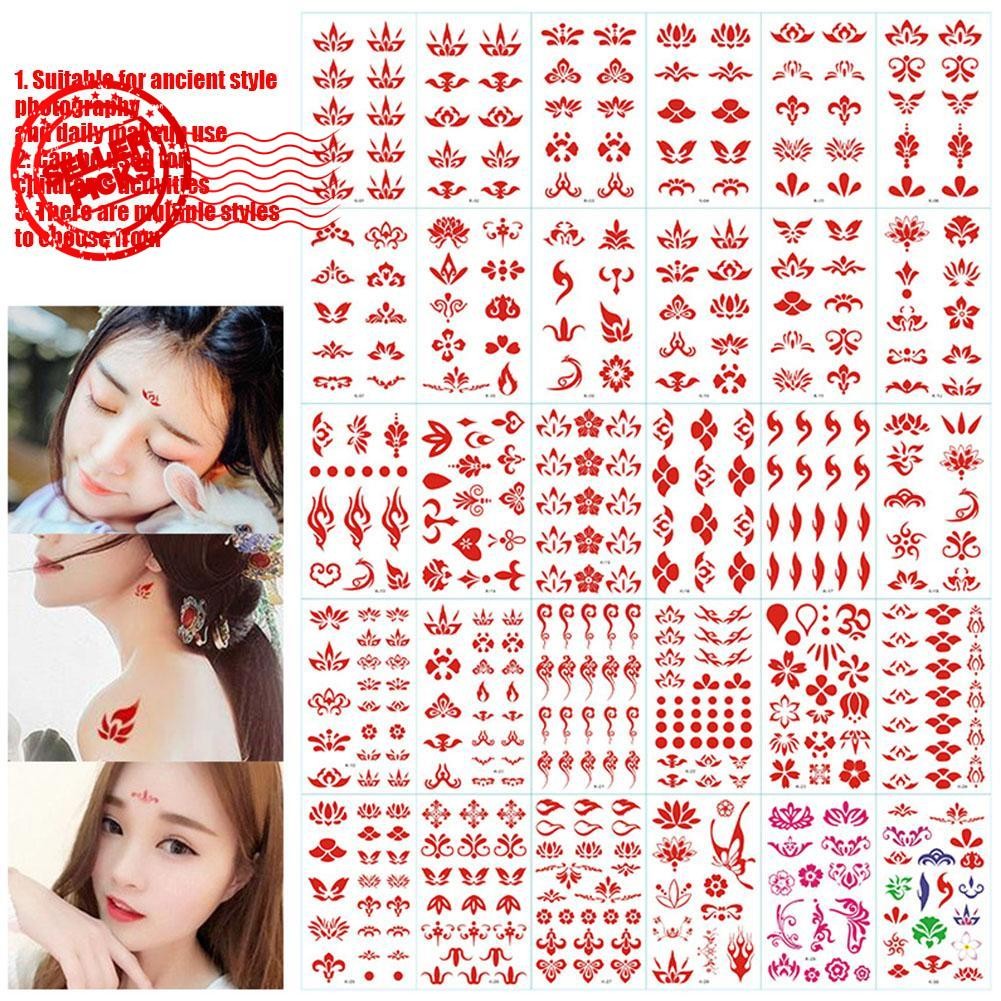 Ancient Costume Forehead Flower Patch Between Eyebrows Sticker Tattoo ...