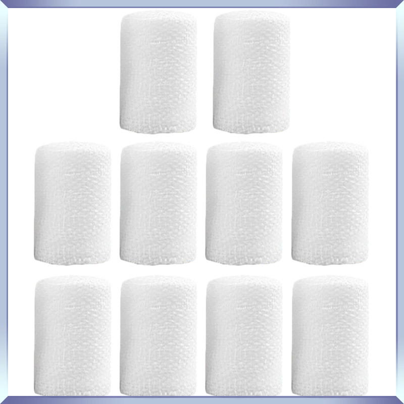 10 Rolls Elastic Bandage Cotton Wrap First Aid Stretchable Bandages ...
