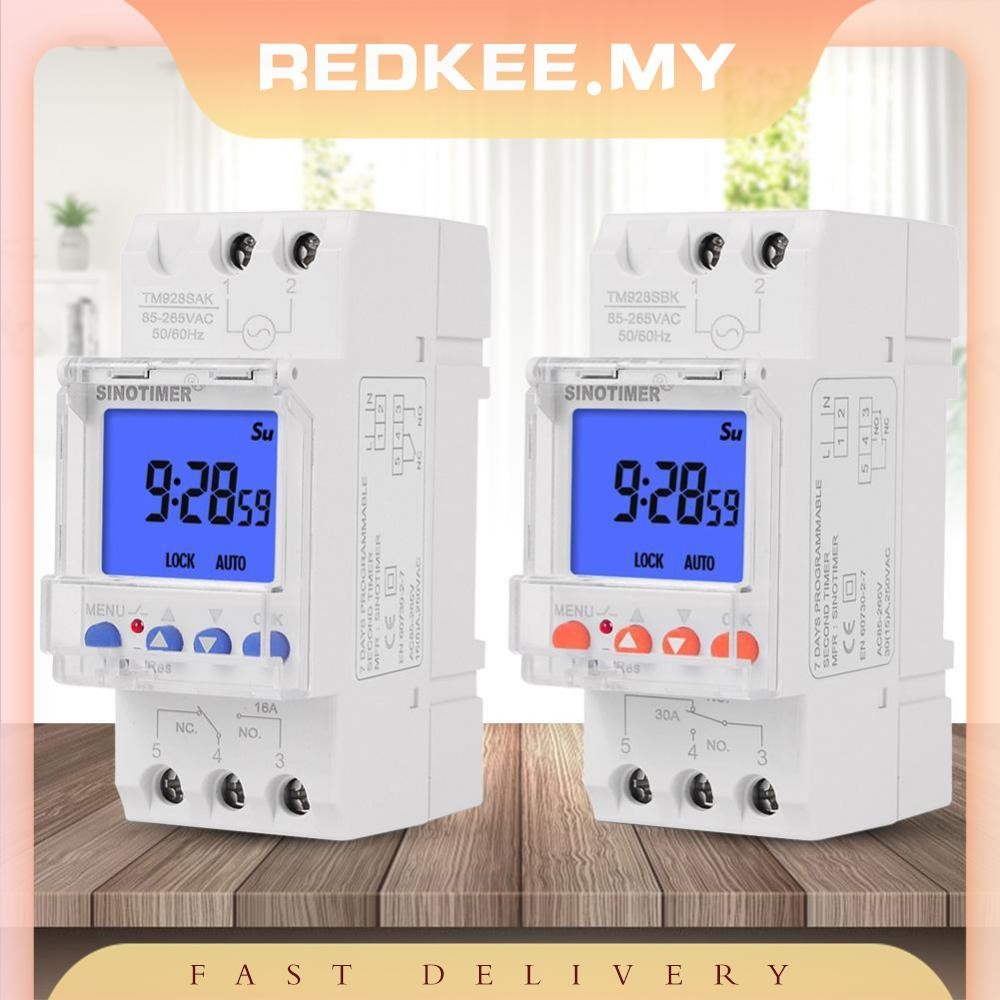 [Redkee.my] Weekly Programmable Digital Timer Switch LCD Time Relay DIN Rail Mount | Shopee Malaysia