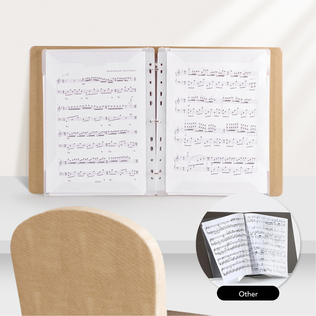 Sheet Music Folder A4 20 Sheets Capacity Kraft Paper PVC Music Sheet ...