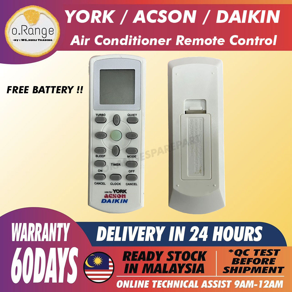 READY STOCK !!! Daikin / York / Acson Air Conditioner Remote Control ...