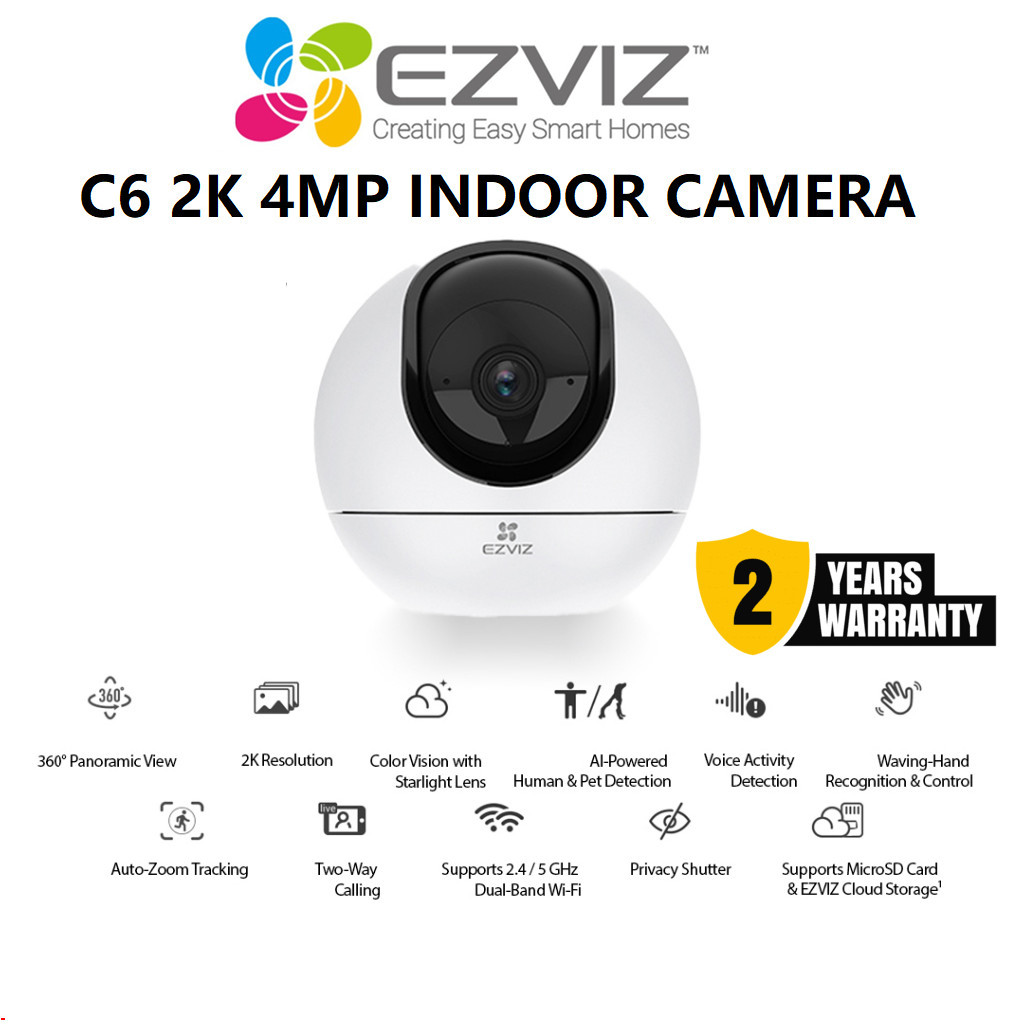 EZVIZ C6 2K (4MP) Full HD Resolution Pan & Tilt Wireless Security Camera / CCTV Camera / Pet ...