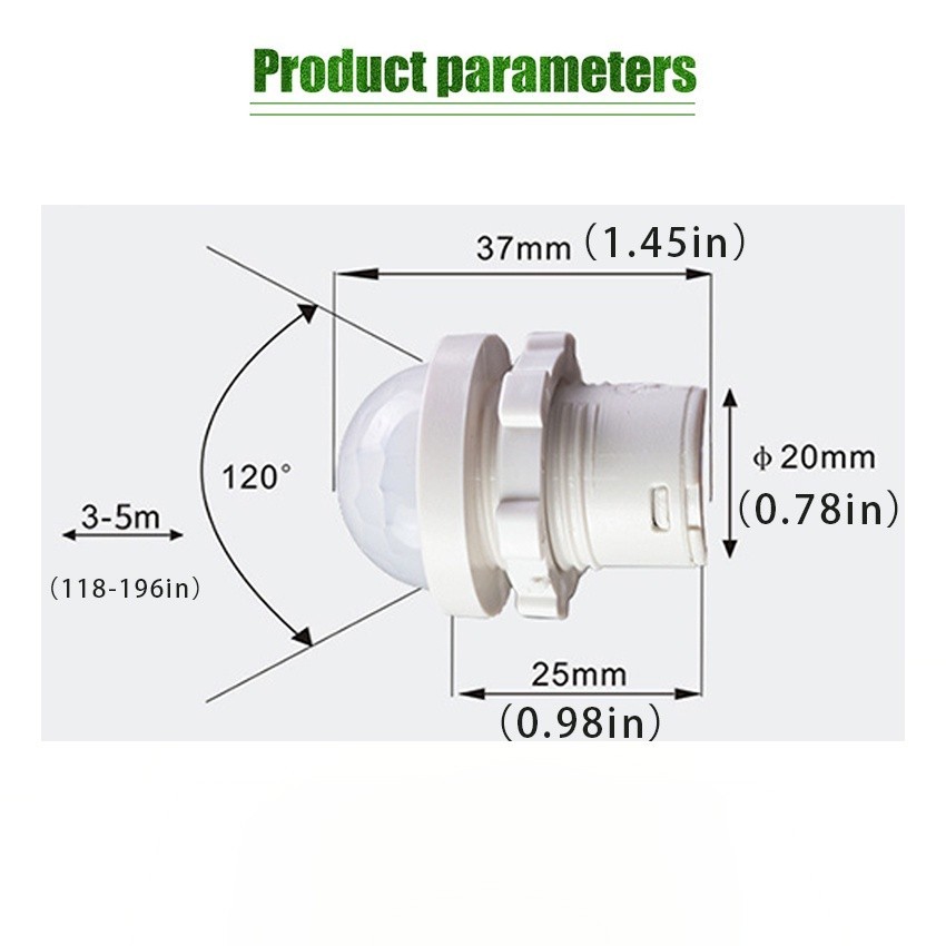 PC Smart Switch Closet PIR Sensor Detector AC110-240V LED PIR Automatic ...