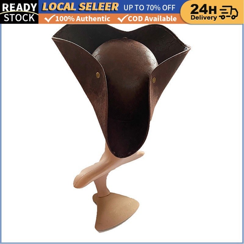 Pirate Captain Hat imitation leather Pirate Triangle Hat Halloween ...