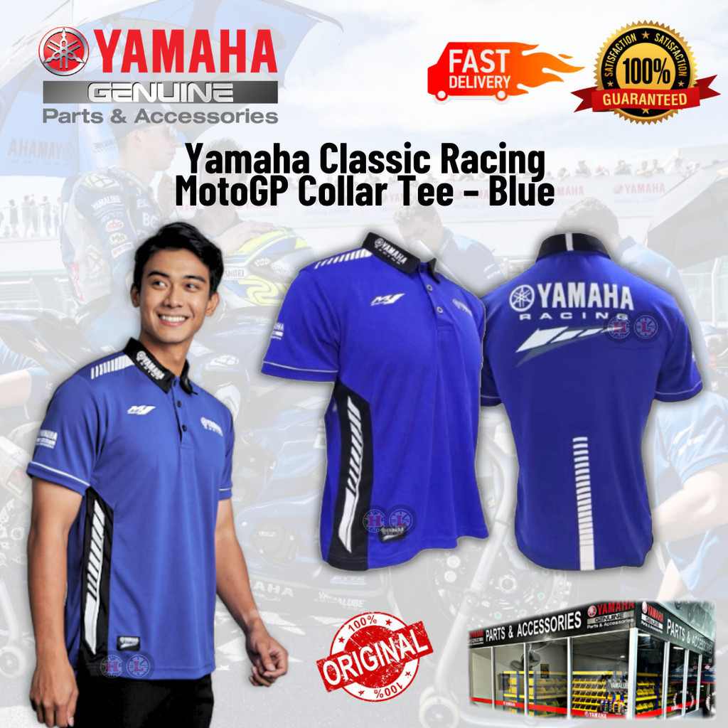 YAMAHA CLASSIC RACING COLLAR TEE T-SHIRT YAMAHA MOTOGP 2024 ( Baju ...