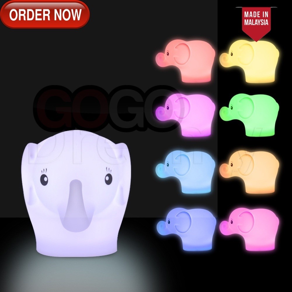GG Led Colorful Elephant Night Light/USB Powered Night Light for Kids ...