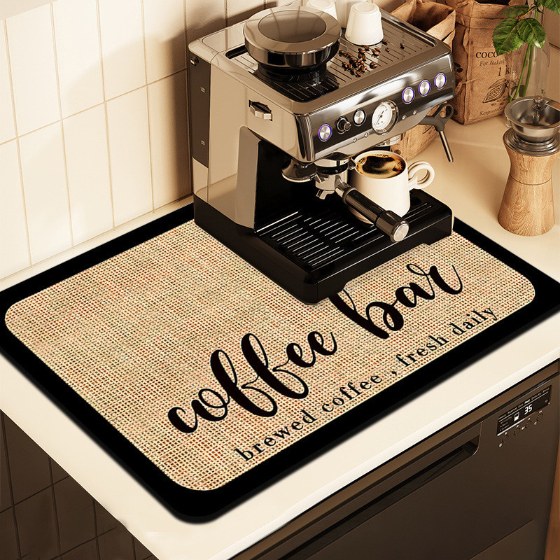 Diatom Mud Coffee Machine Absorbent Quick-Drying Mat Kitchen Countertop ...