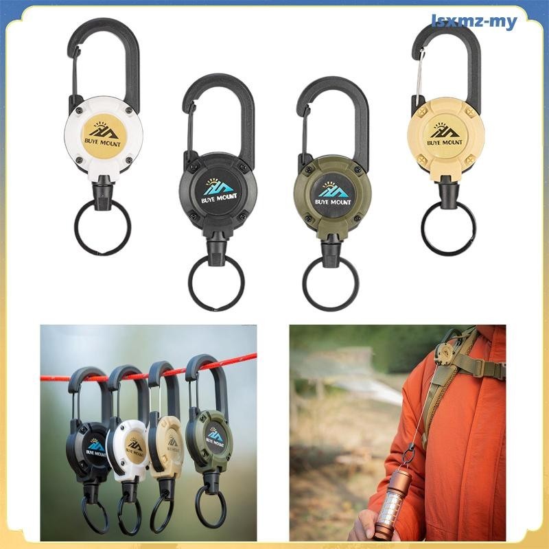 [LsxmzMY] Retractable Wire Rope Keychain Key Reel Keyring Telescopic ...