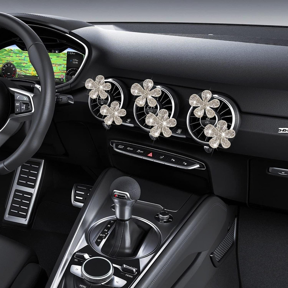 Bling Daisy Air Vent Clip Crystal Flower Car Air Fresheners Vent Clips ...